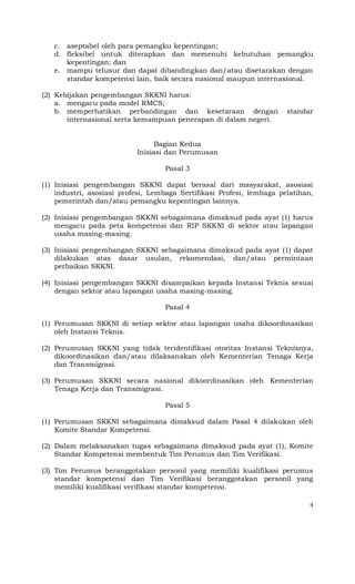Permen No 5 tentang TTG Sistem SKKNI | PDF