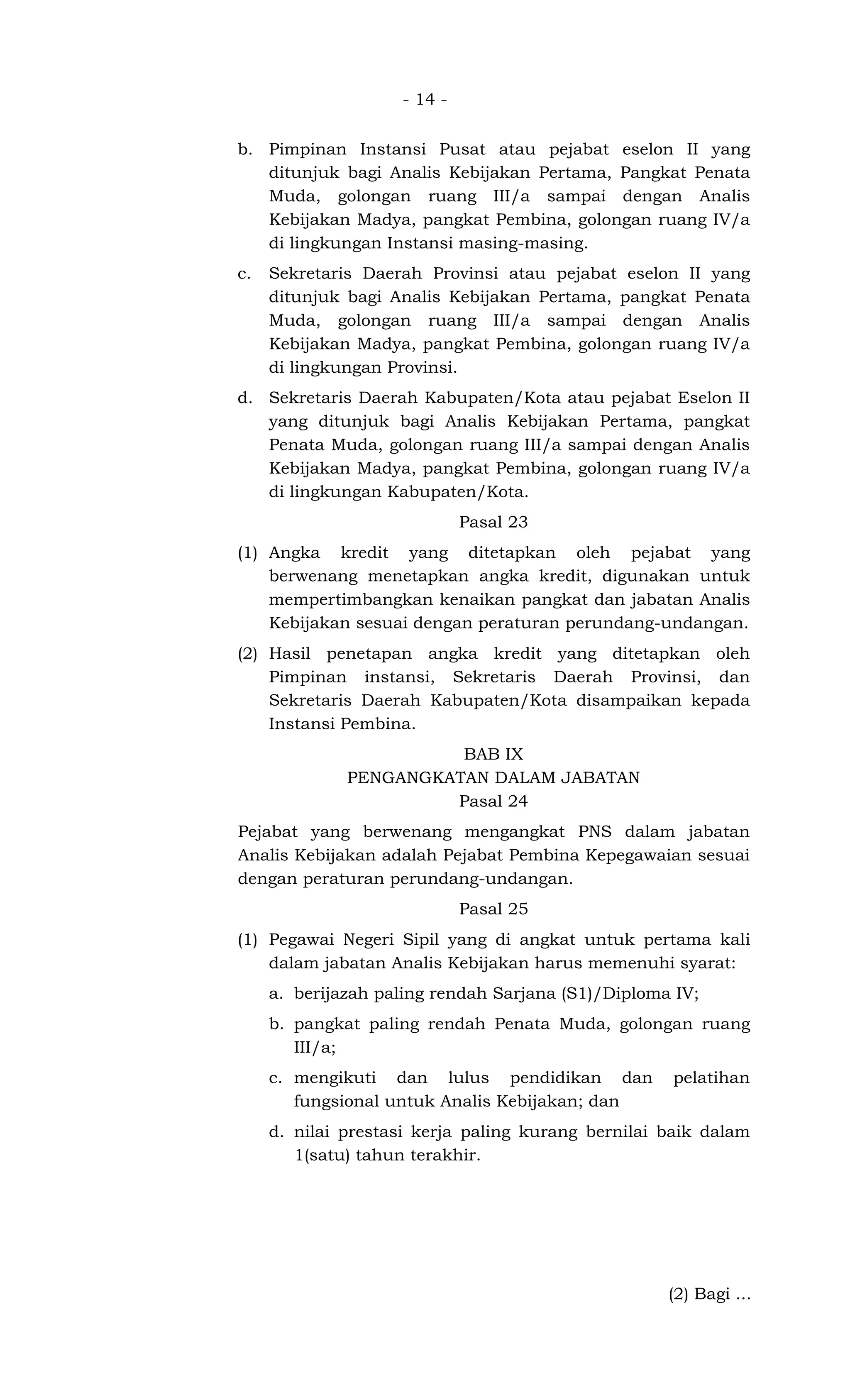 Permenpan2013 045 angka kredit analis | PDF