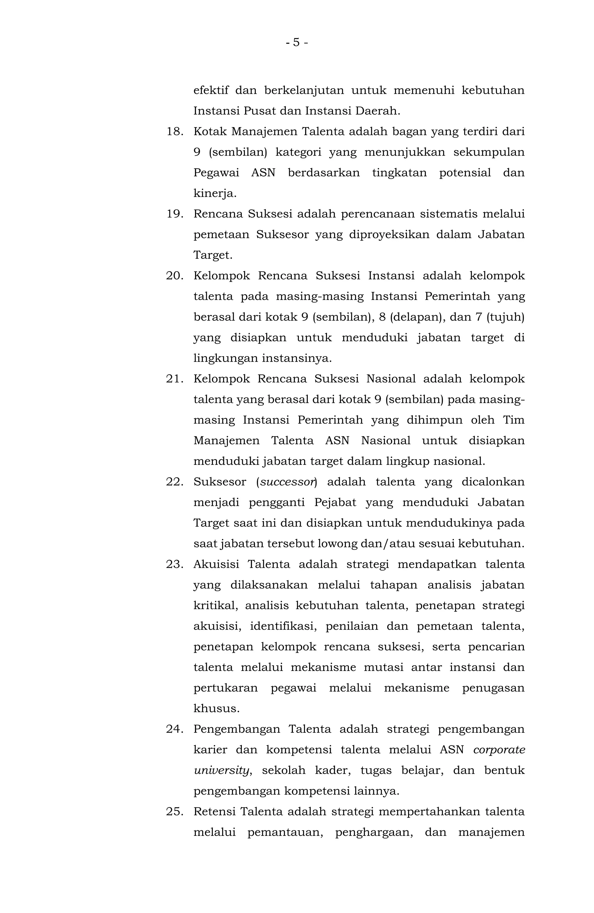 Peraturan Menteri Pendayagunaan Aparatur Negara Dan Reformasi Birokrasi