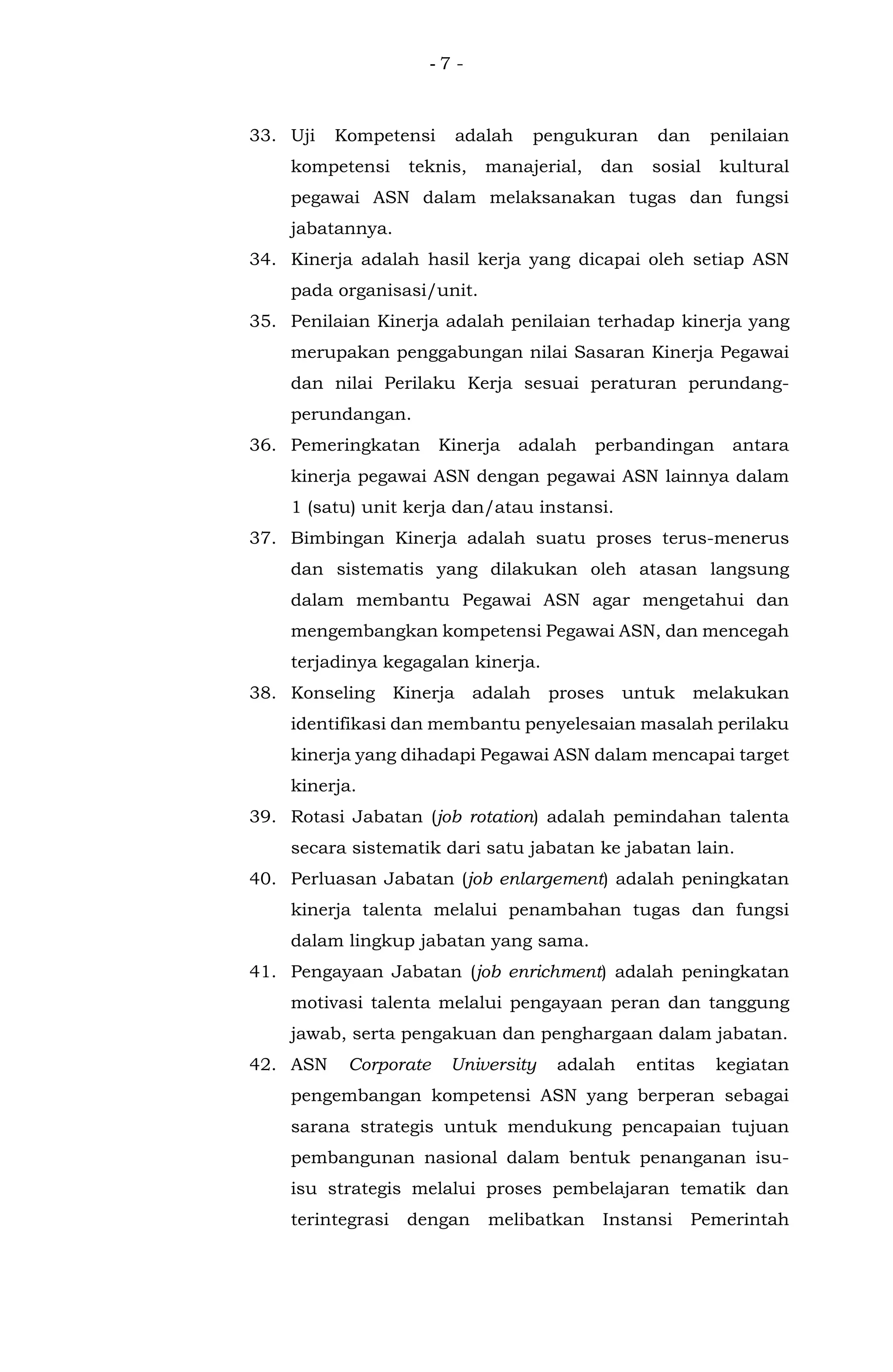 Peraturan Menteri Pendayagunaan Aparatur Negara Dan Reformasi Birokrasi