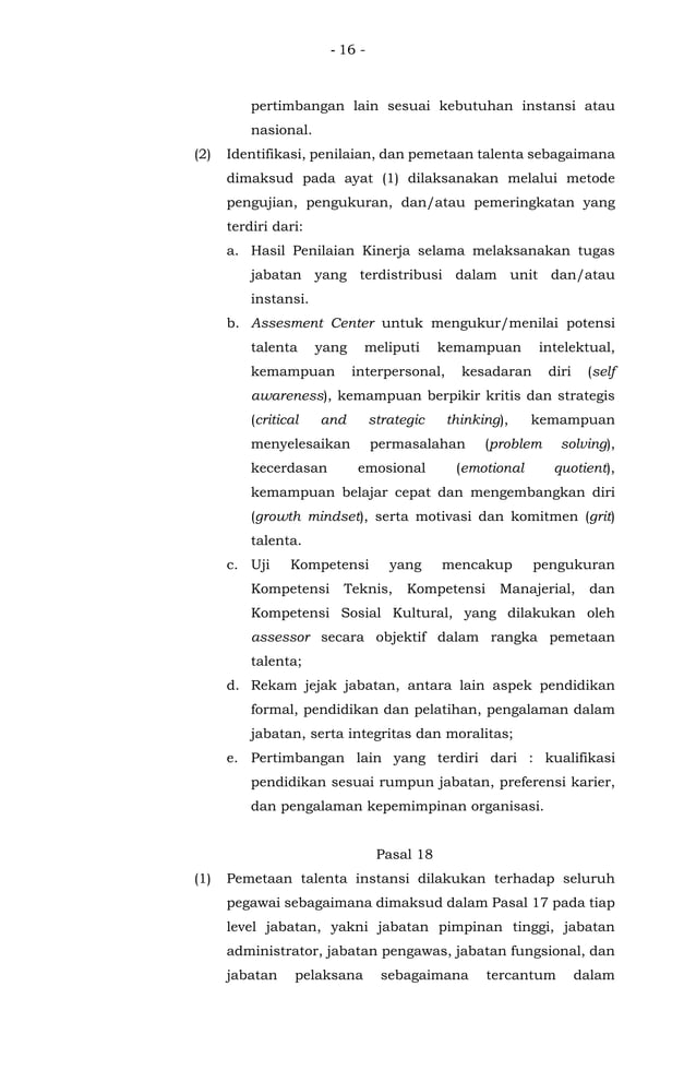 Peraturan Menteri Pendayagunaan Aparatur Negara Dan Reformasi Birokrasi