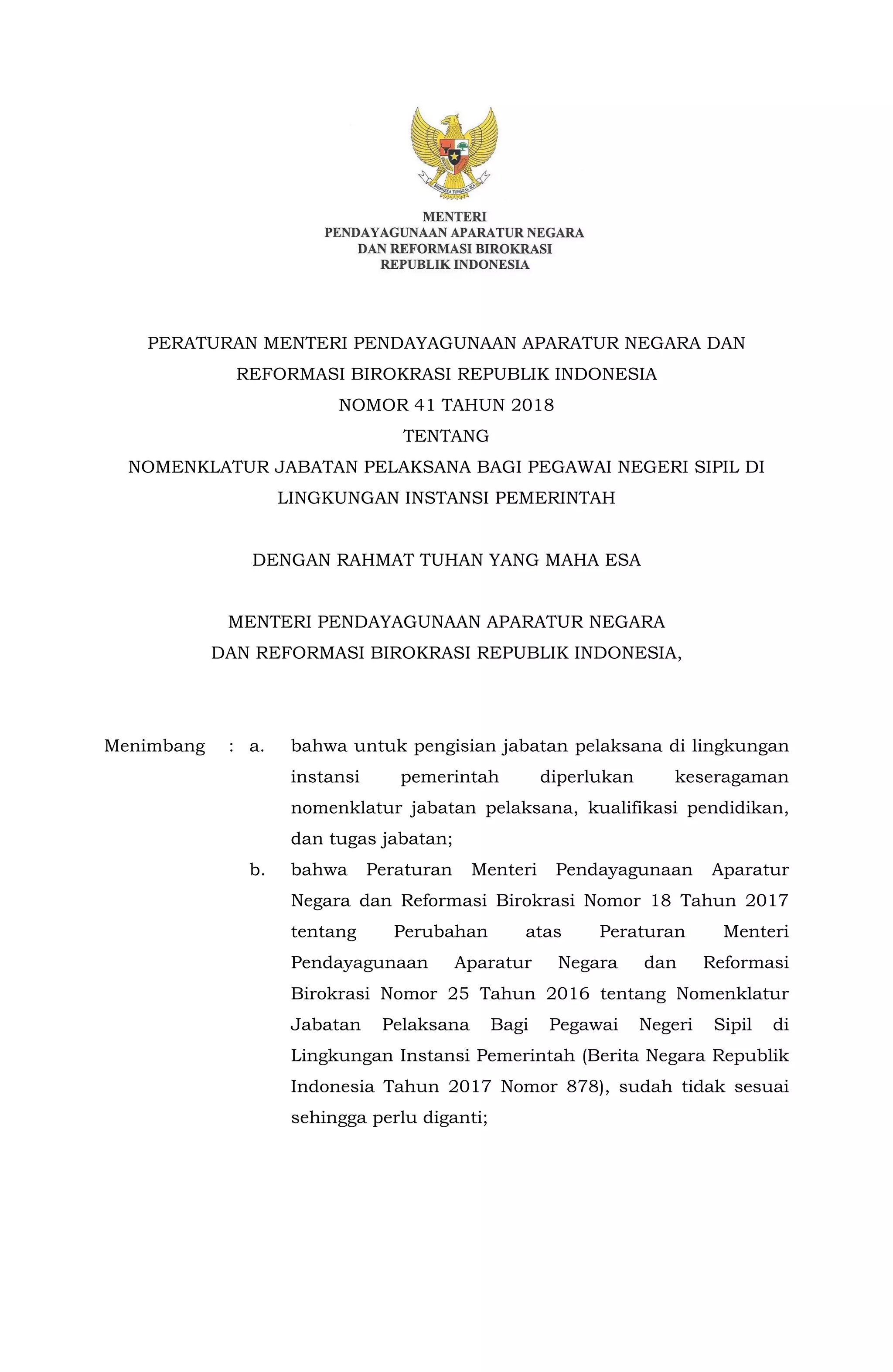 PERMENPAN NO 41 TAHUN 2018. jabatan pelaksana (1).pdf