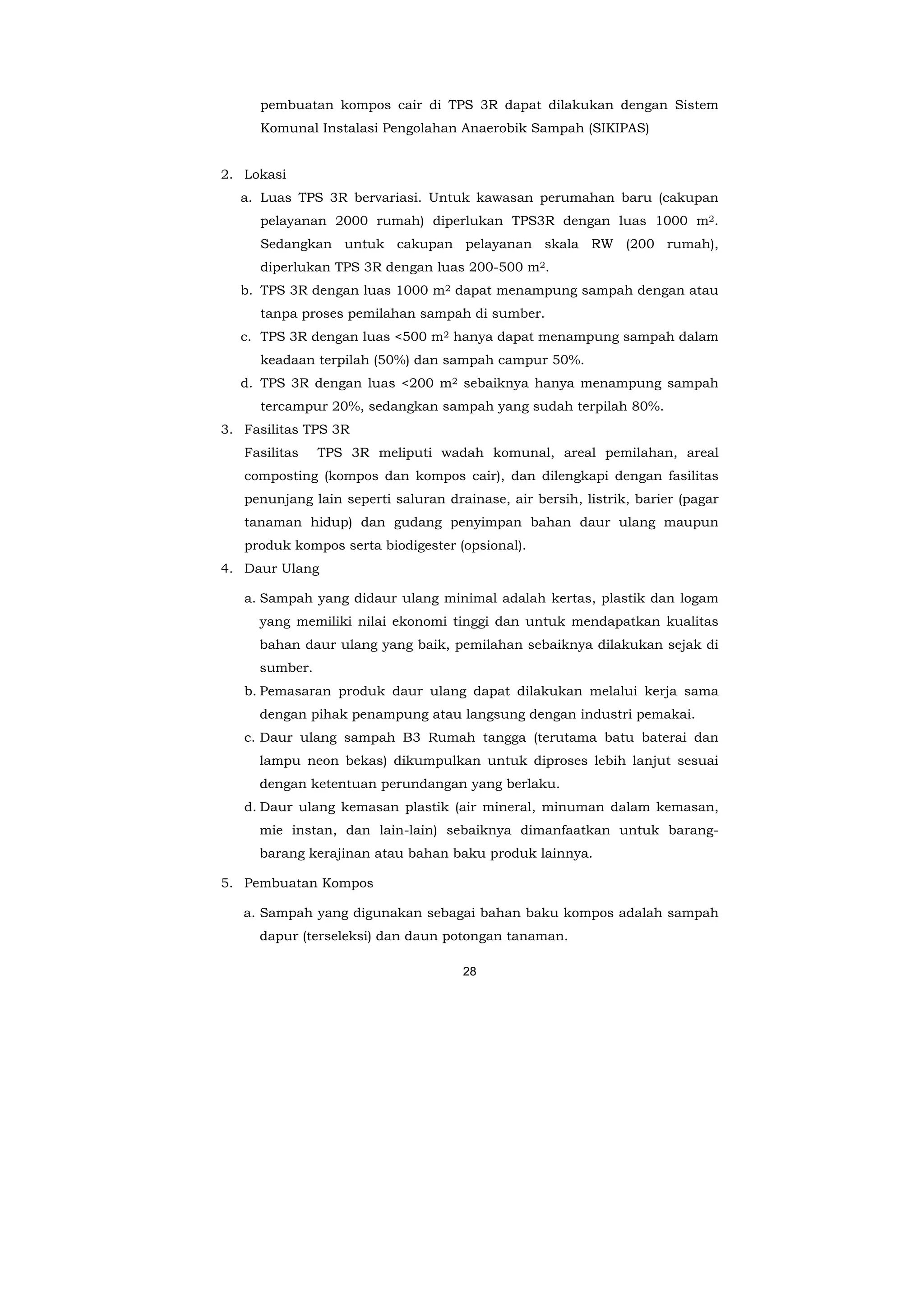 Peraturan Menteri, Pekerjaan Umum, Permen PU, Prasarana, Sarana, Persampahan, Penanganan Sampah ...