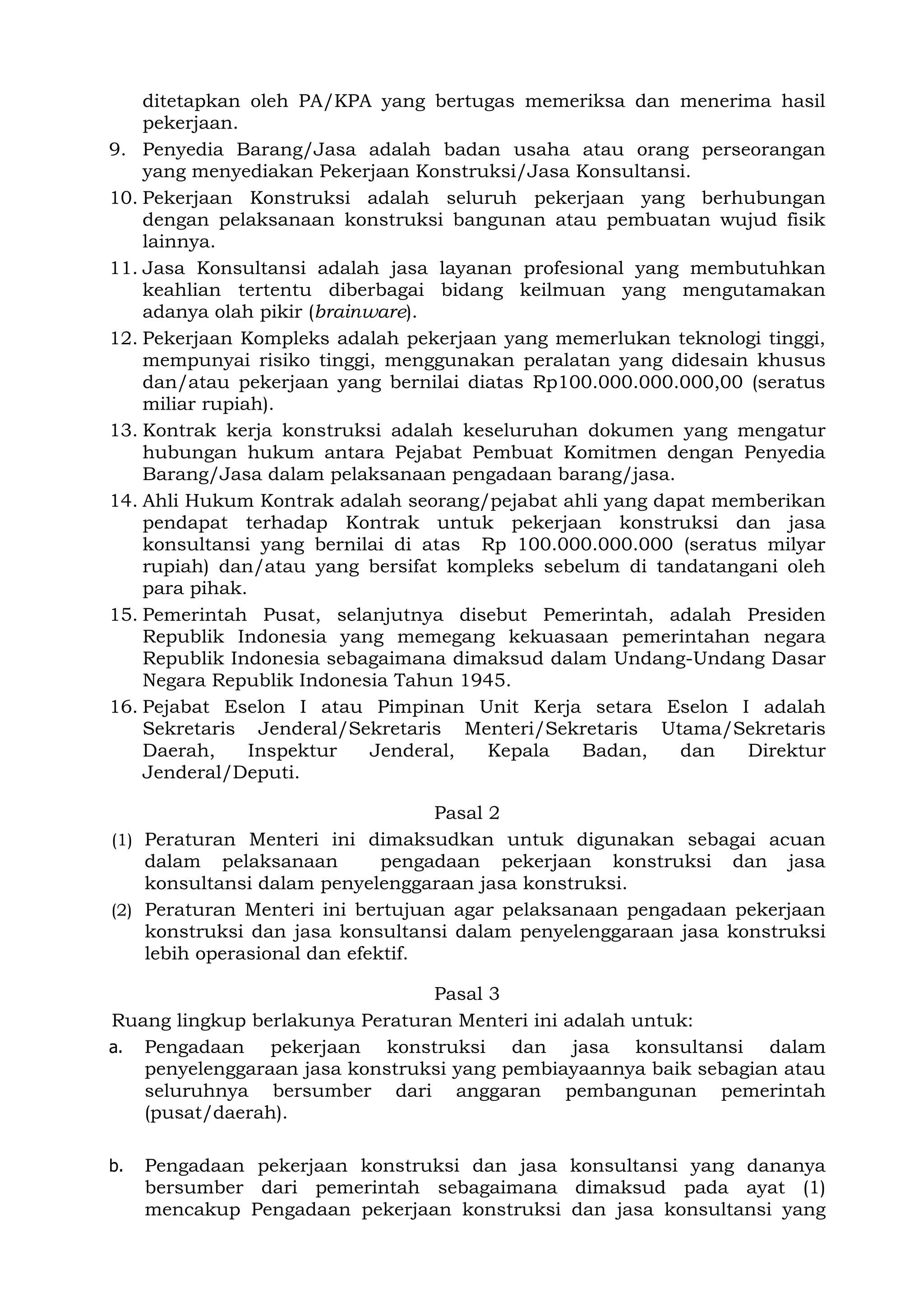 Permen Pu Nomor 7 Tahun 2011 Tentang Standar Dan Pedoman Pengadaan