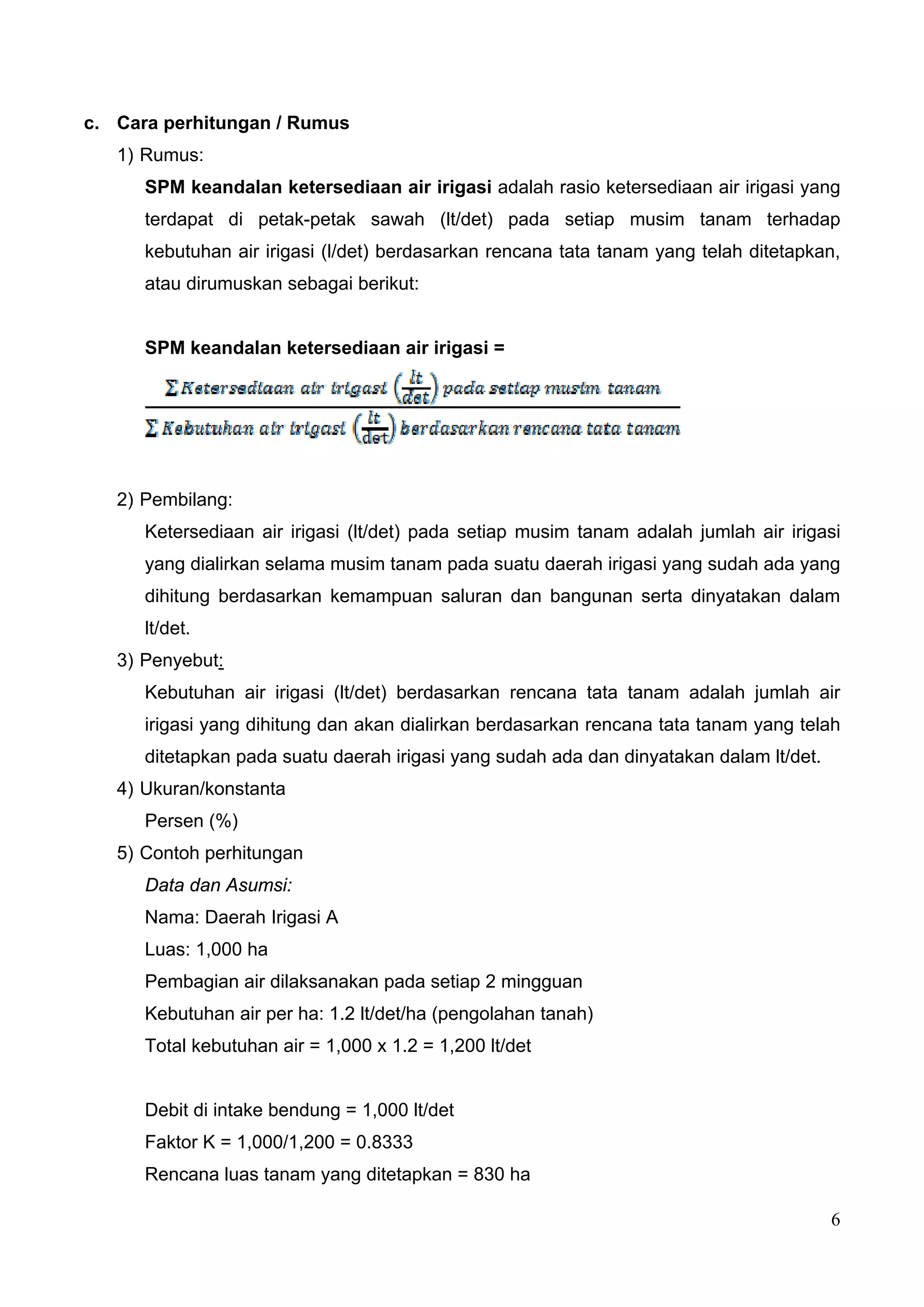 PerMen Pekerjaan Umum No. 14 Tahun 2010 Standar Pelayanan Minimal ...