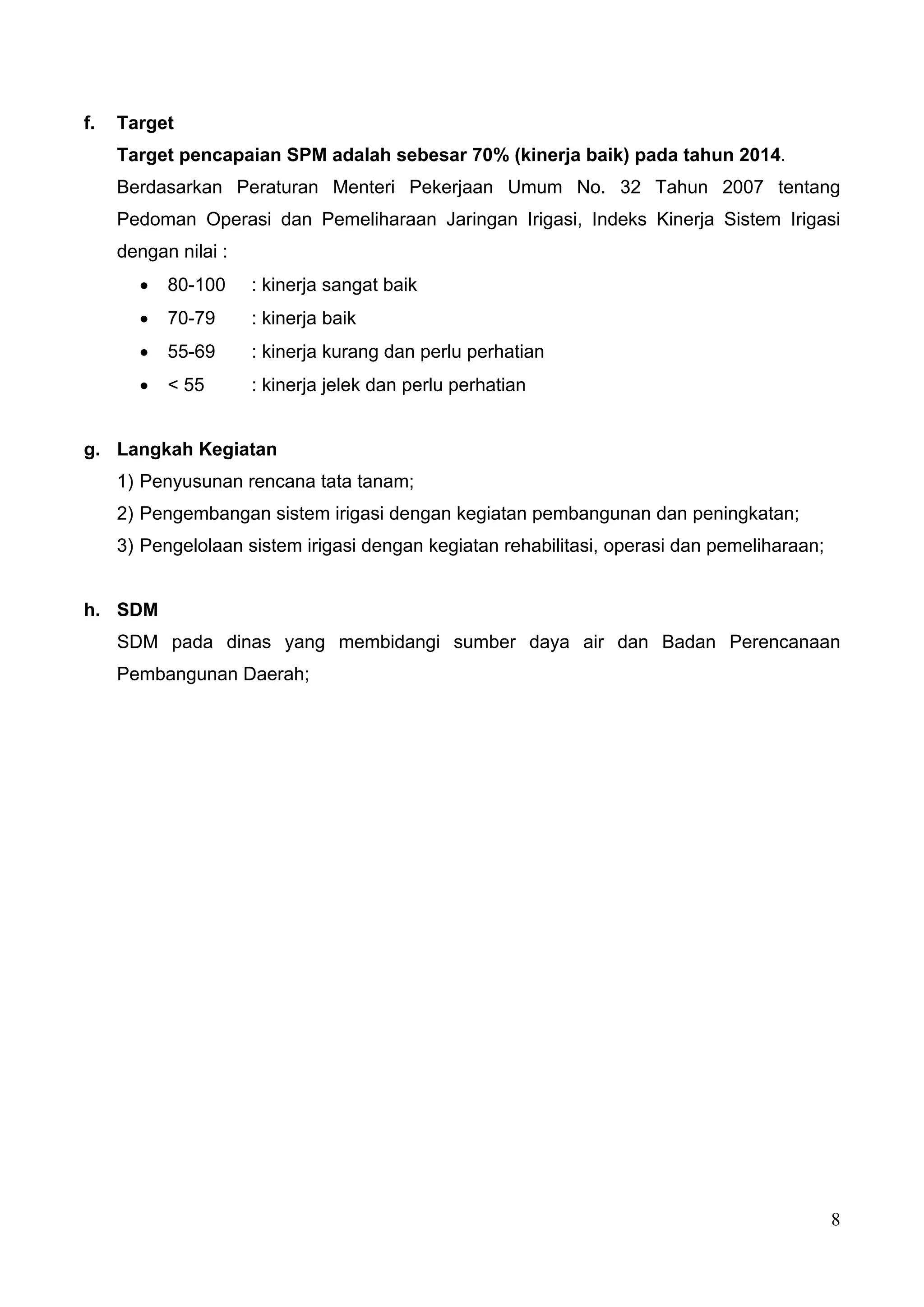 Permen Pekerjaan Umum No 14 Tahun 2010 Standar Pelayanan Minimal