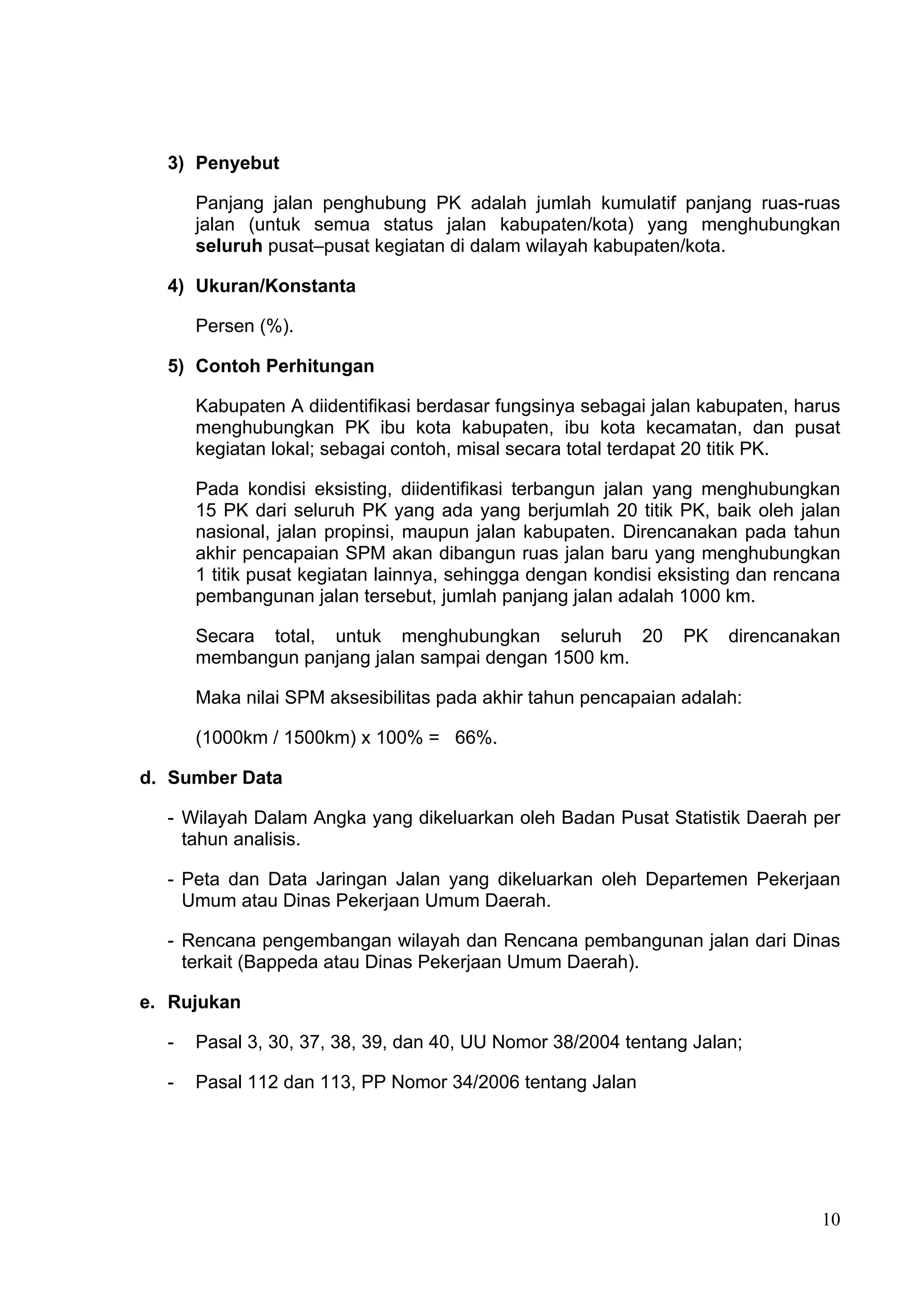 PerMen Pekerjaan Umum No. 14 Tahun 2010 Standar Pelayanan Minimal bidang PU dan Penataan Ruang | PDF