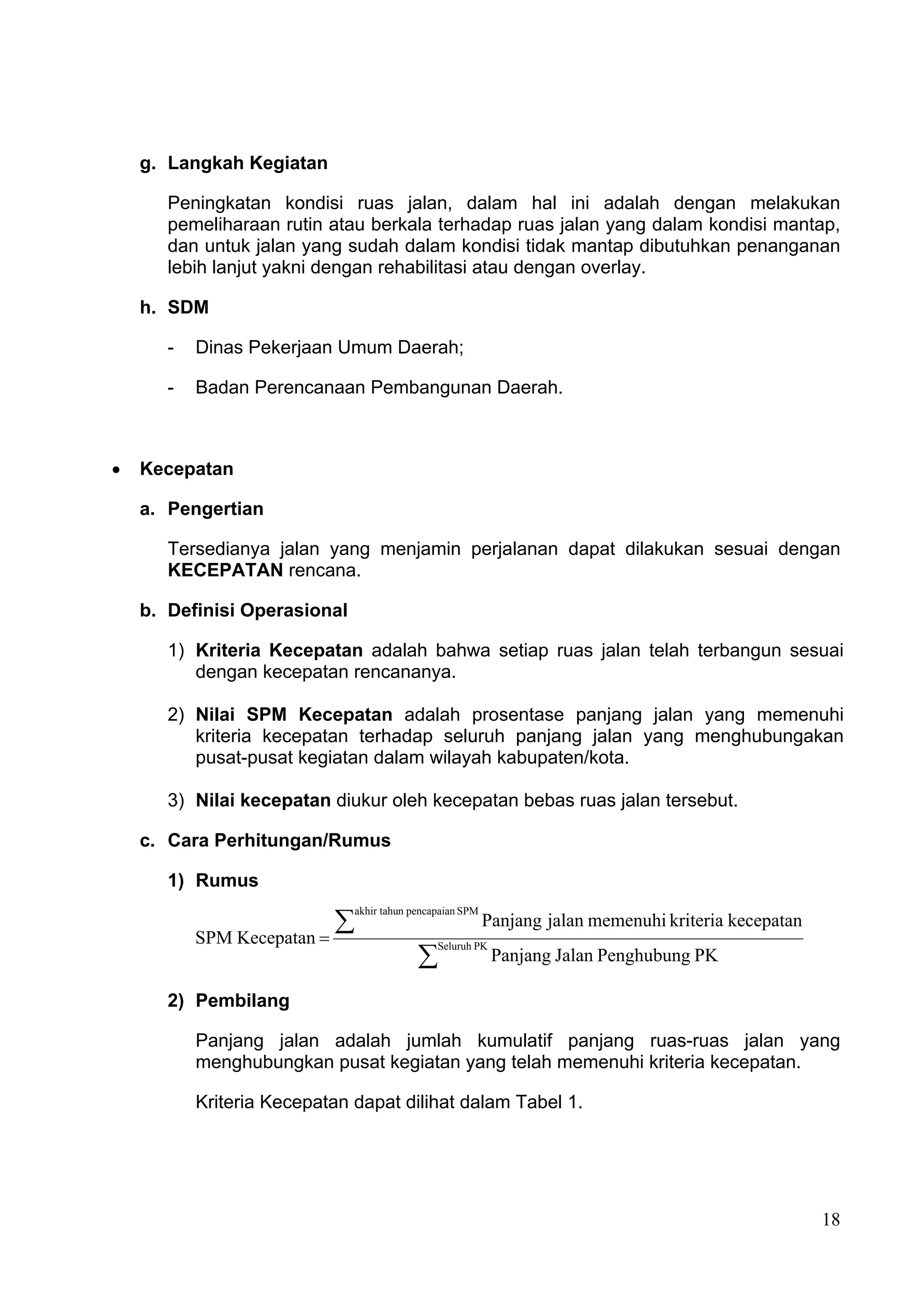 PerMen Pekerjaan Umum No. 14 Tahun 2010 Standar Pelayanan Minimal ...