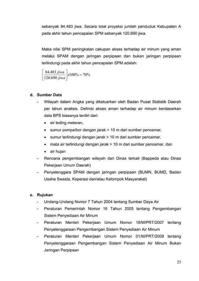 PerMen Pekerjaan Umum No. 14 Tahun 2010 Standar Pelayanan Minimal bidang PU dan Penataan Ruang | PDF
