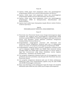 Permen PU Nomor 18 Tahun 2007 tentang Penyelenggaraan Pengembangan Sistem Penyediaan Air Minum | PDF