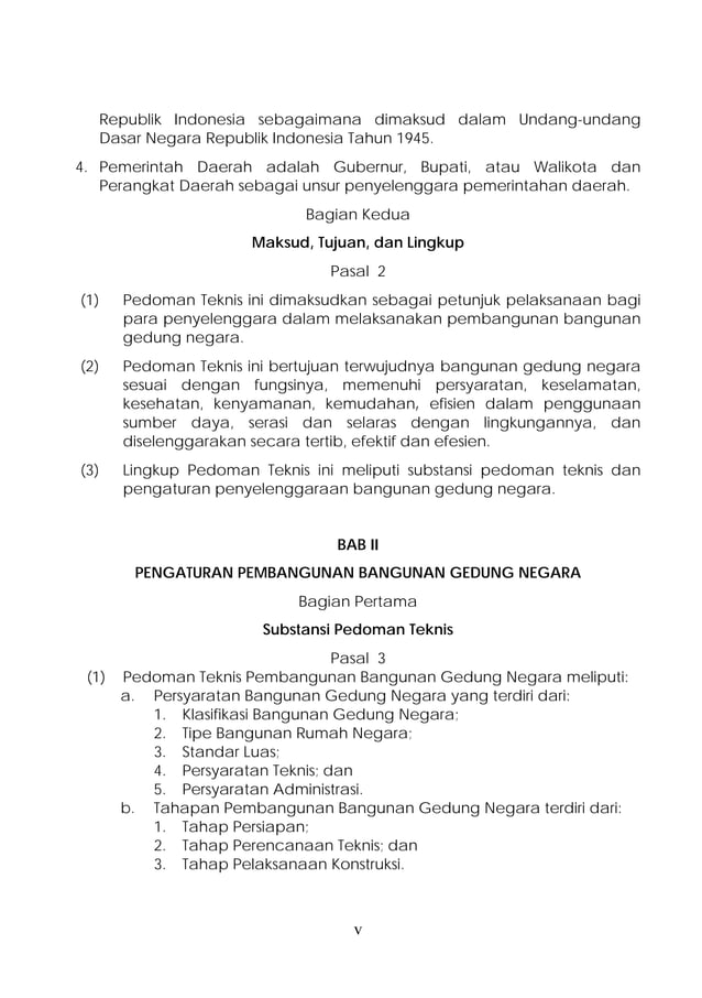 Permenpu 45 2007 Pedoman Teknis Pembangunan Bangunan Gedung Negara | PDF
