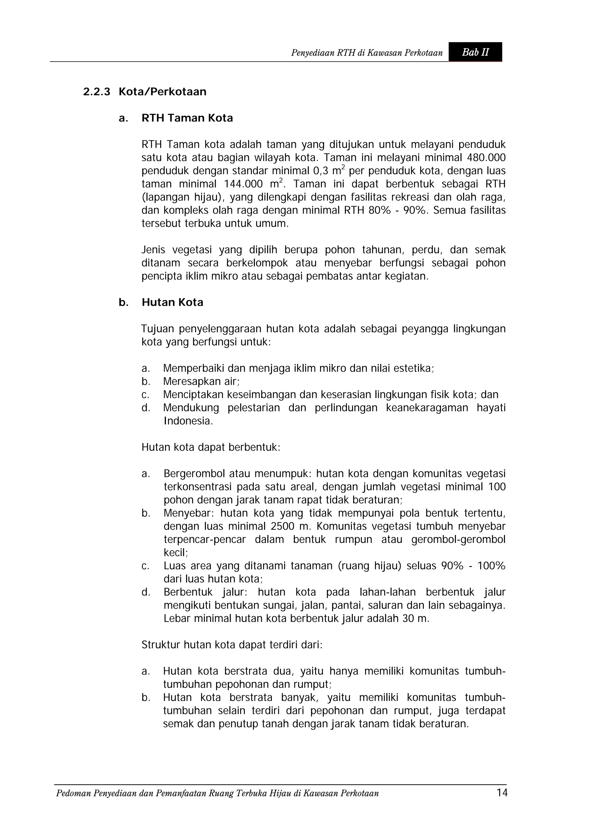 Permen pu no. 5 tahun 2008 tentang rth | PDF