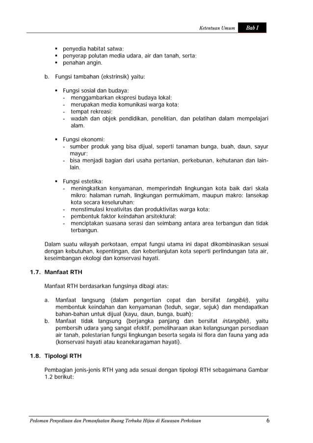 Permen pu no. 5 tahun 2008 tentang rth | PDF