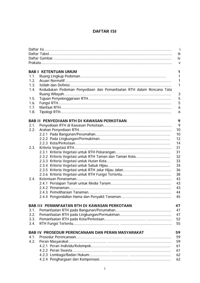 Permen pu no. 5 tahun 2008 tentang rth | PDF