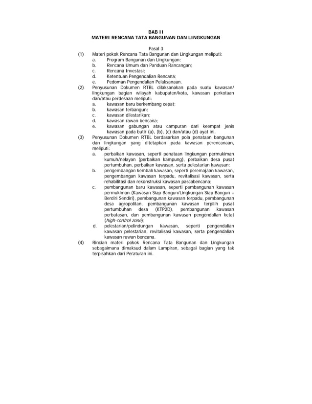 Permen pu no. 6 th.2007 tt pedoman rtbl | PDF