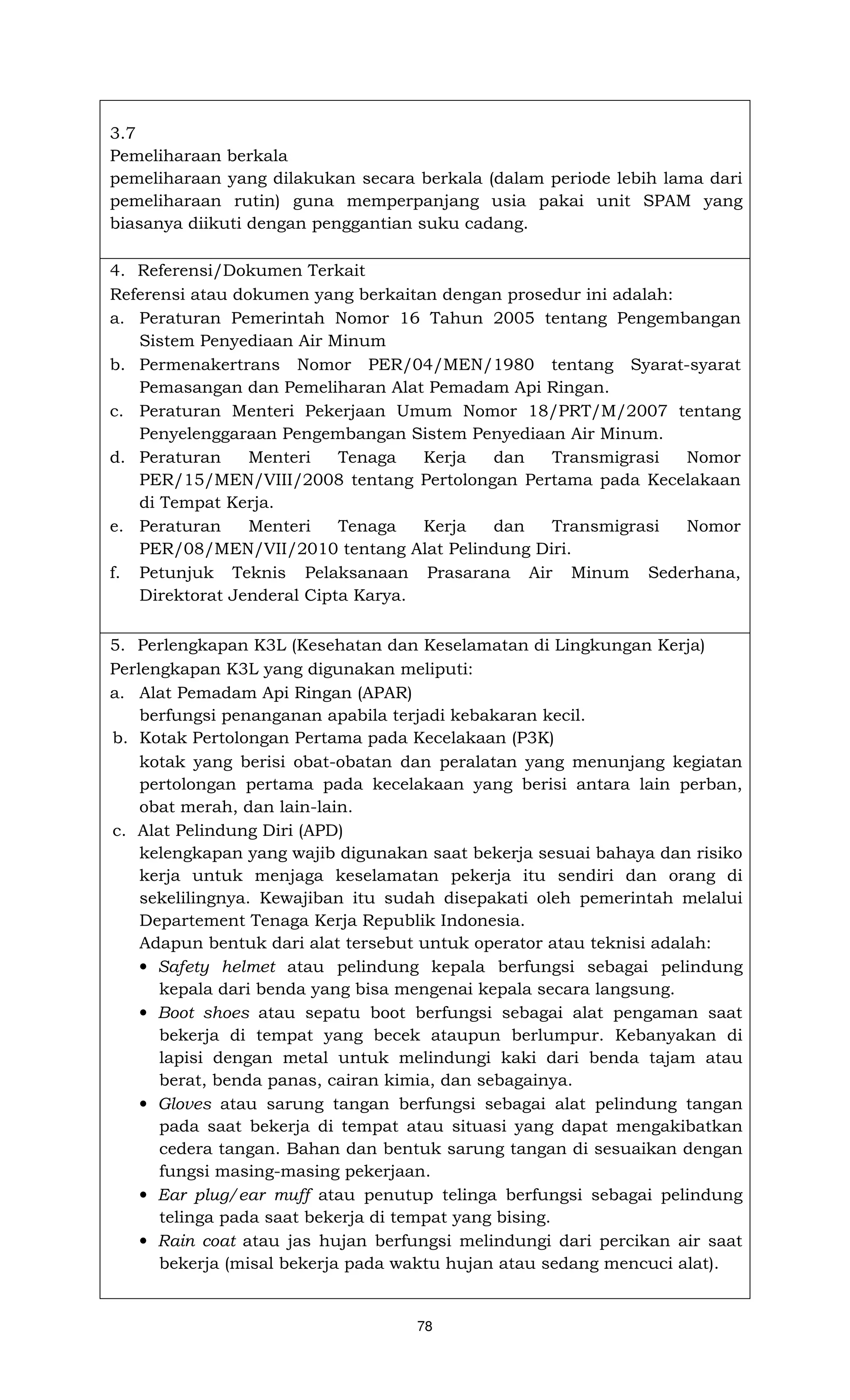 Permen PUPR 26 2014 tentang Prosedur Operasional Standar Pengelolaan ...