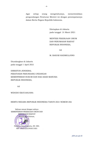 PERATURAN MENTERI PEKERJAAN UMUM DAN PERUMAHAN RAKYAT NOMOR 6 TAHUN ...