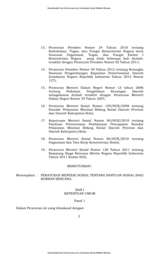 Permensos no. 1 tahun 2013 idn journal | PDF