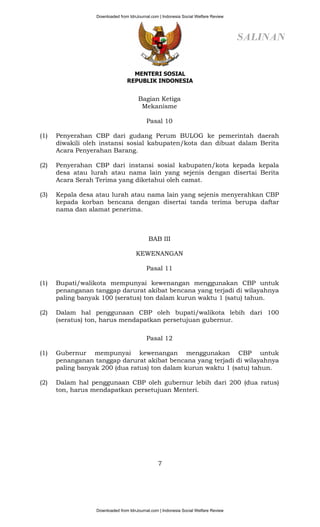 Permensos no. 20 tahun 2012 idn journal | PDF