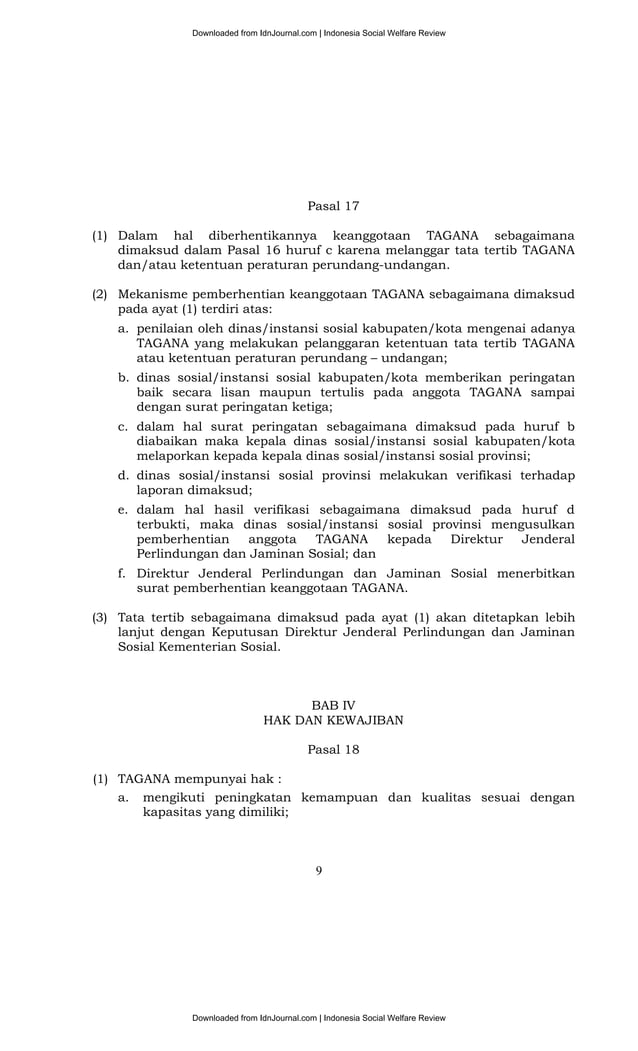 Permensos no. 29 tahun 2012 idn journal | PDF