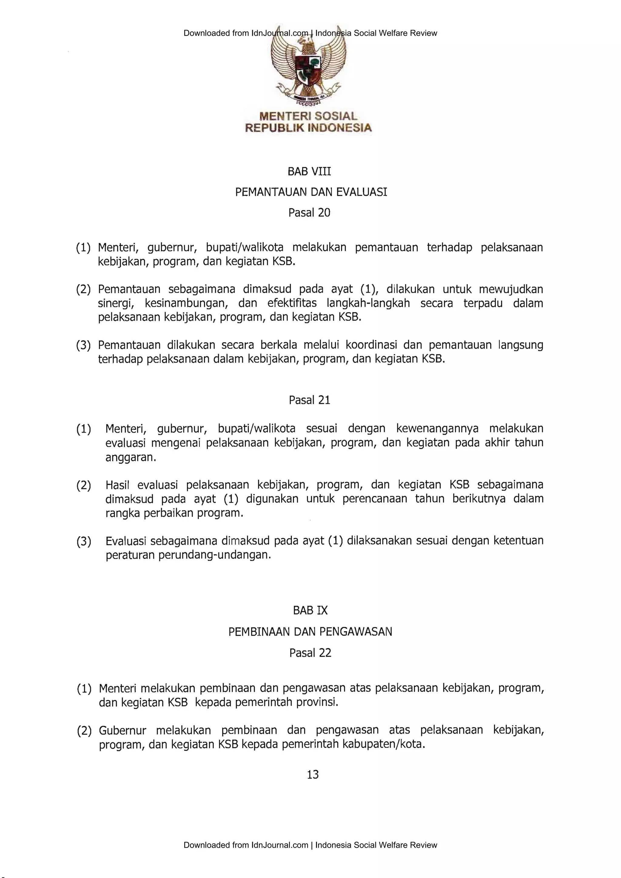 Permensos no. 128 tahun 2011 idn journal | PDF