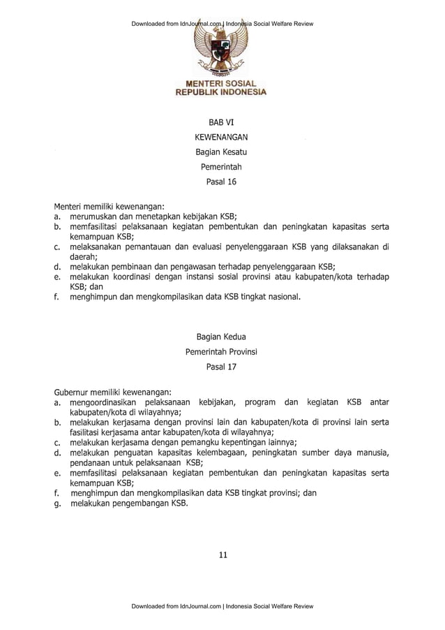 Permensos no. 128 tahun 2011 idn journal | PDF