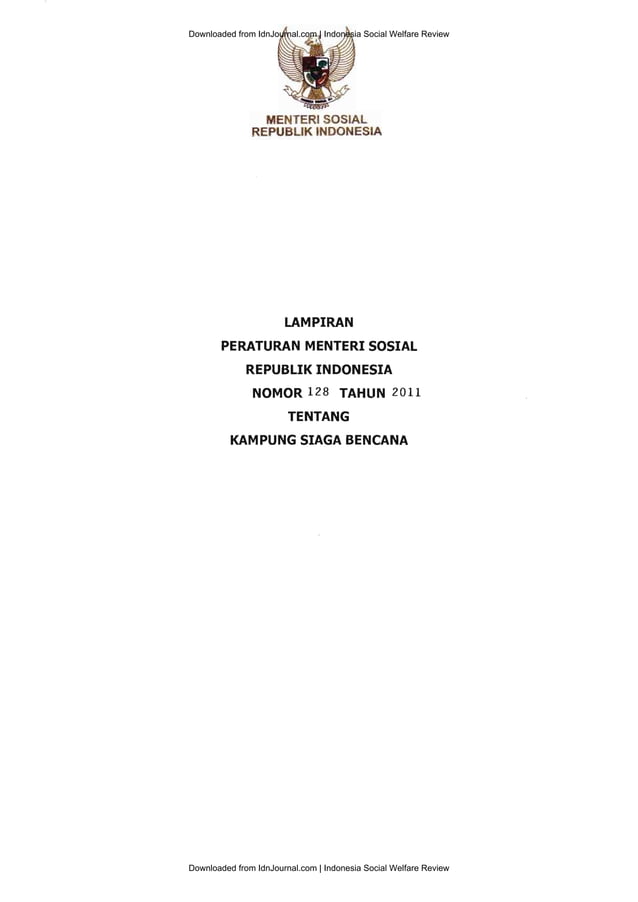 Permensos no. 128 tahun 2011 idn journal | PDF