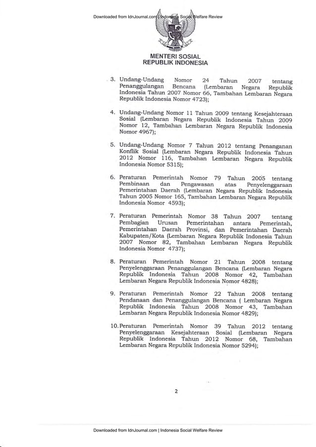 Permensos no 07 tahun 2013 idn journal | PDF