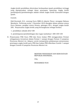 Permen tahun2014 nomor004_lampiran tata cara pak guru pns non pns | PDF