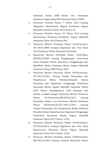 Permentan No 28 Tahun 2018 indonesia kementrian | PDF