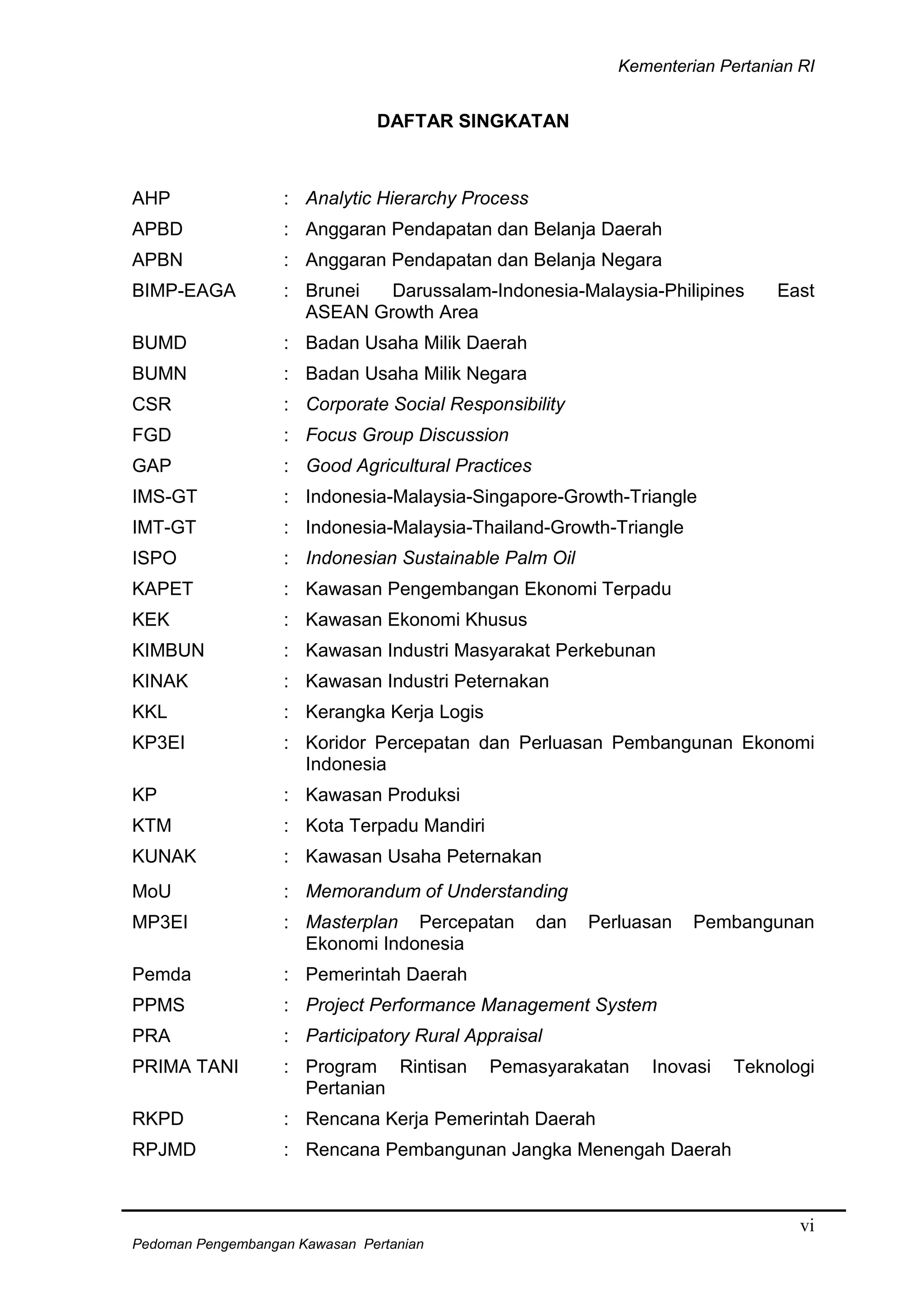 Permentan nomor 50 tahun 2012 pedoman pengembangan kawasan pertanian | PDF