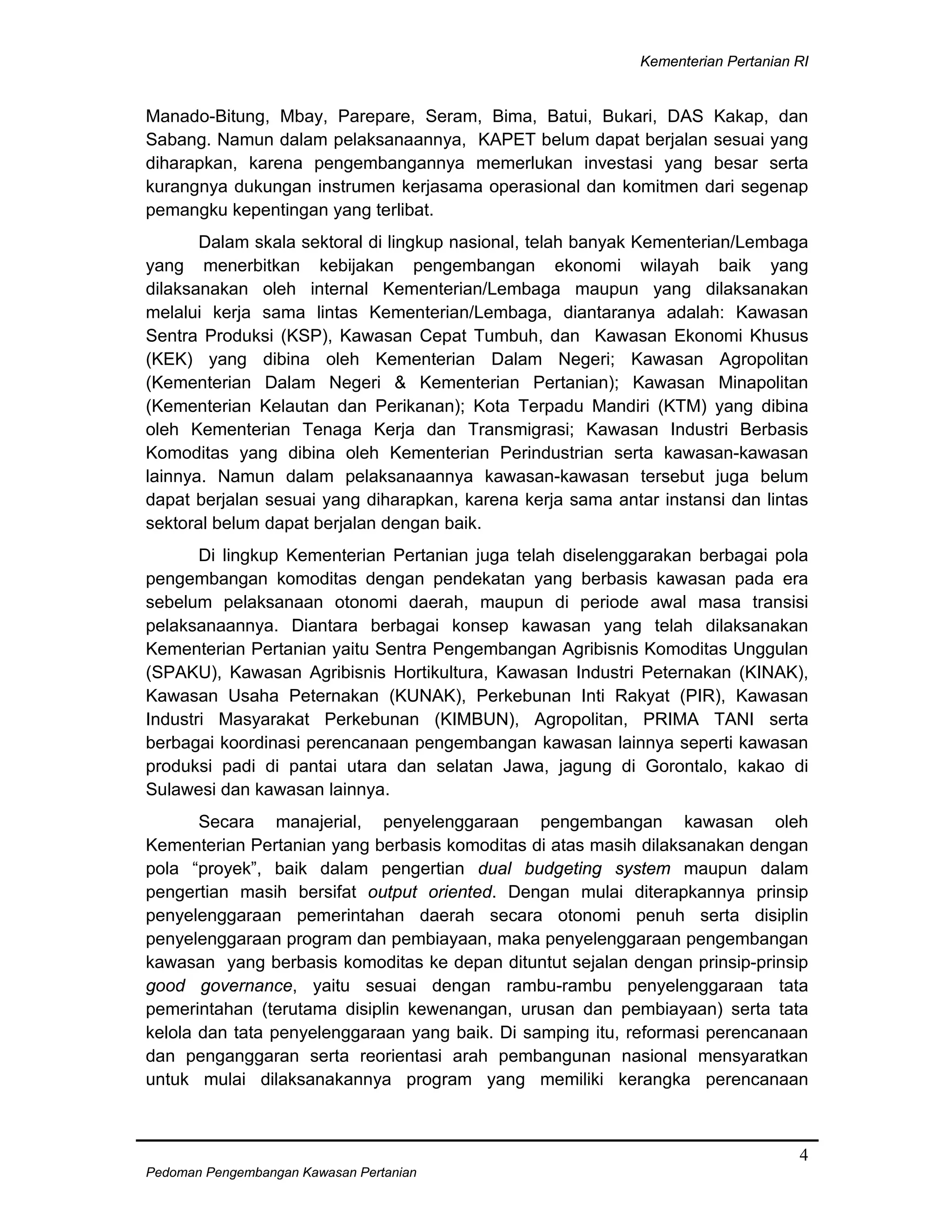 Permentan nomor 50 tahun 2012 pedoman pengembangan kawasan pertanian | PDF