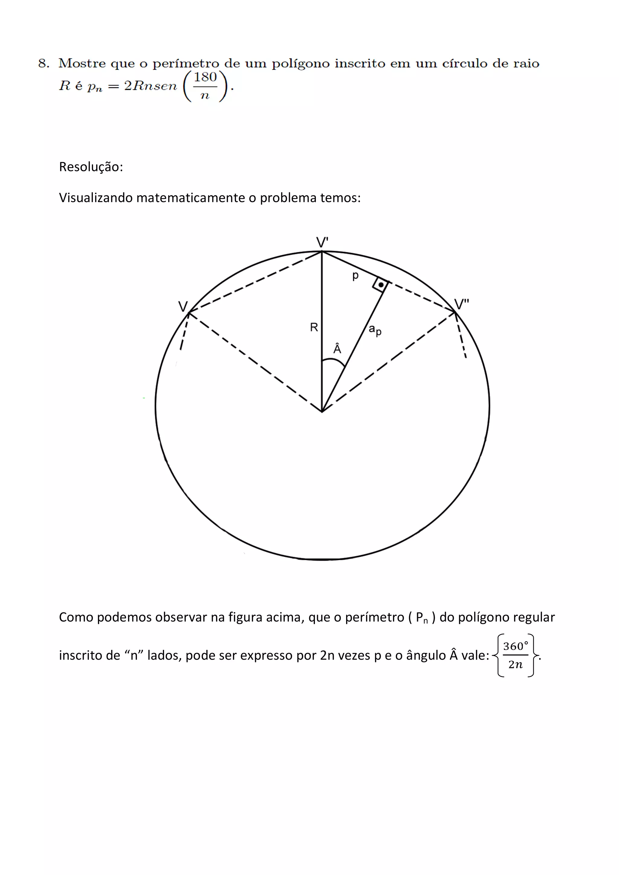 Perímetro de poligono inscrito num circulo de rais r. | PDF | Physics ...