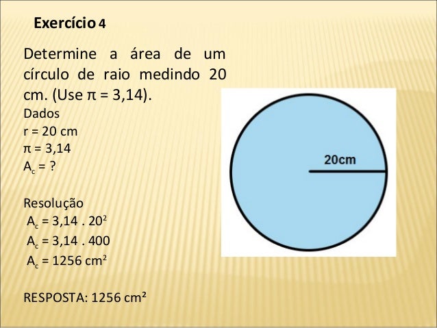 Perímetro e área do circulo