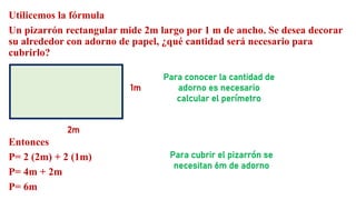 PERÍMETRO Y ÁREA De las figuras rectangulares para cuarto grado | PDF