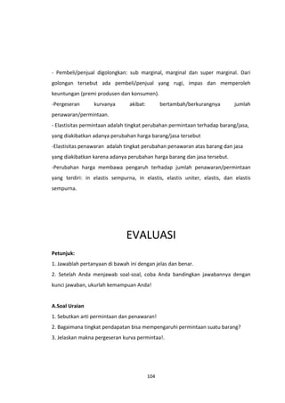 Permintaan, penawara, dan harga keseimbangan | PDF