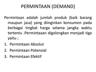 Permintaan,penawaran,harga pasar | PPTX