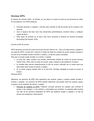 Permisos ntfs | DOCX