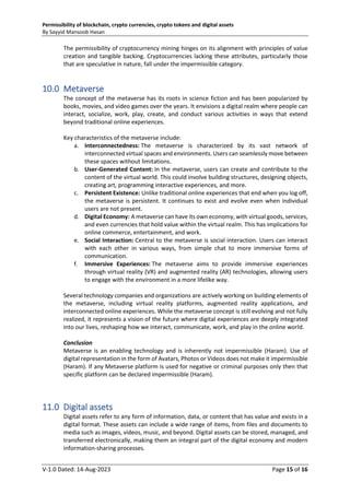 Permissibility of blockchain-crypto currencies-crypto tokens-metaverse ...