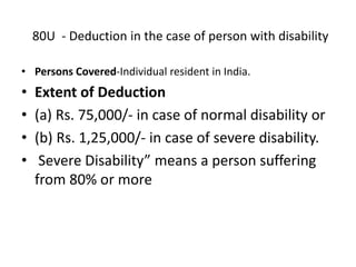 Permissible deductions from gross total income | PPT