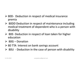 Permissible deductions from gross total income | PDF