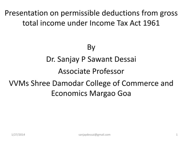 Deductions from gross total income under section 80C to 80 U of income ...