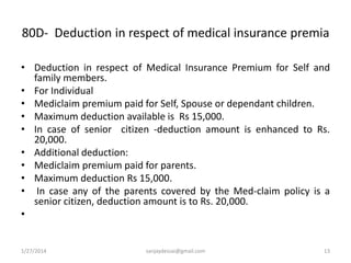 Deductions from gross total income under section 80C to 80 U of income ...