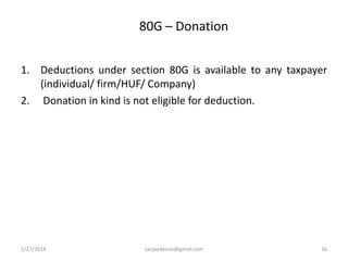 Deductions from gross total income under section 80C to 80 U of income ...