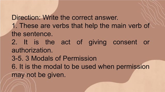 Modals of Permission Powerpoint presentation | PPTX