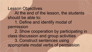 Modals of Permission Powerpoint presentation | PPTX