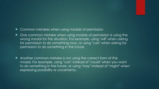 Permission using modals - English PowerPoint for 9th Grade | PPTX