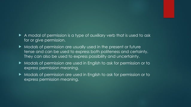 Permission using modals - English PowerPoint for 9th Grade | PPTX