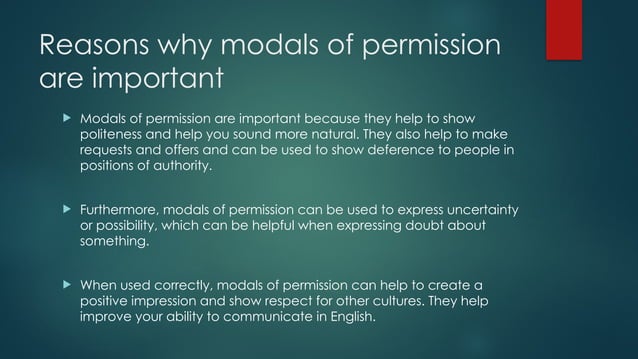 Permission using modals - English PowerPoint for 9th Grade | PPTX