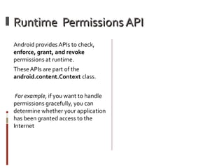 Permission enforcement s in android new (1) | PPT
